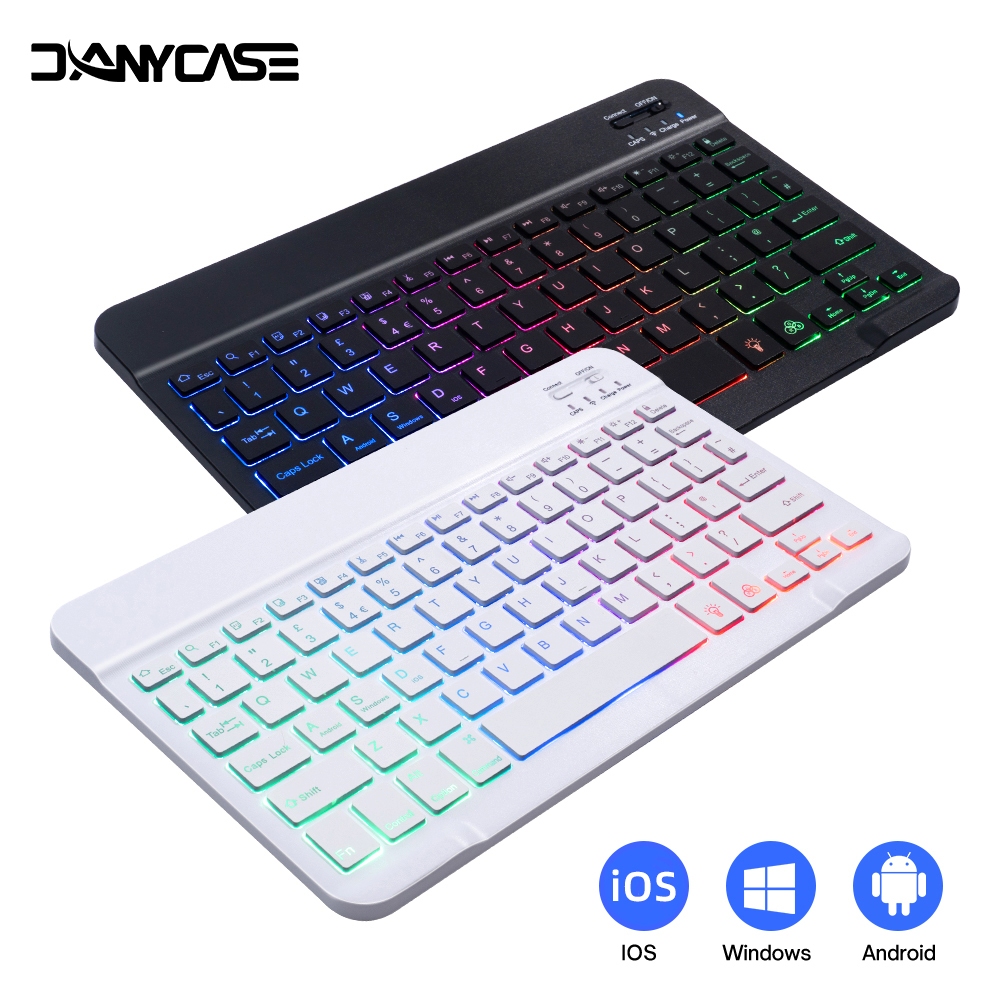 DANYCASE Backlit Keyboard for Tablet iPad Android iOS Laptop Wireless ...