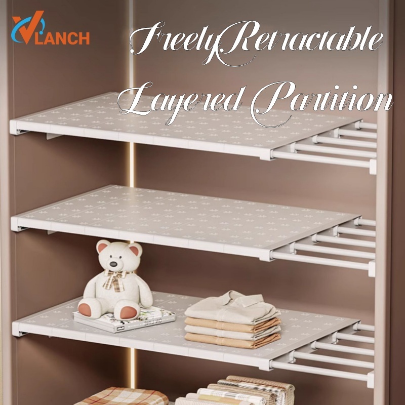 VLANCH Multi Layer Divider Adjustable Shelves Storage Rack Partition ...