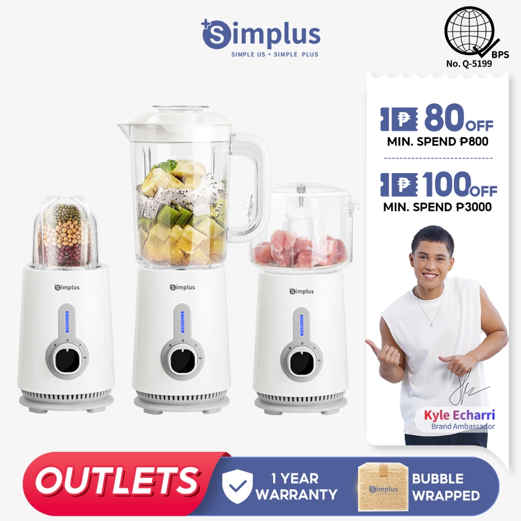 Simplus 3 in 1 Blender And Food Processor For Kitchen For Smoothies ...