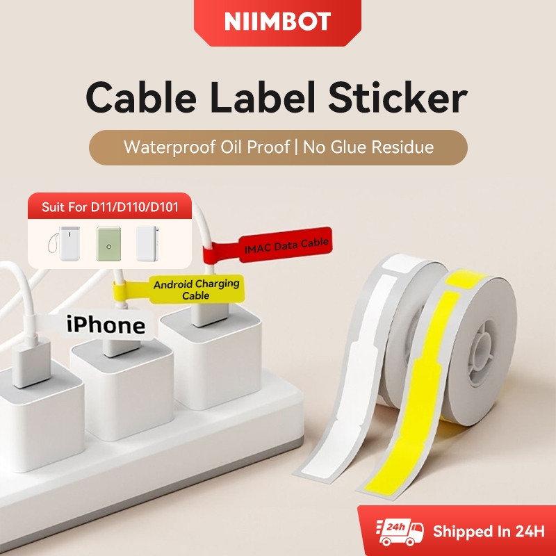 Niimbot D11/D110/D101 Cable Label Sticker Waterproof Oil Proof No Glue ...