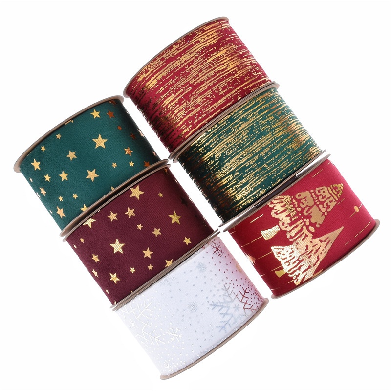 10yards Christmas Ribbon Red Green White Snowflake Grossgrain Ribbons ...