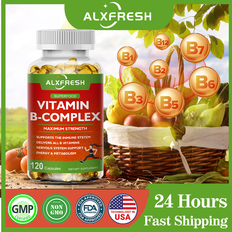 Vitamin B Complex - for Nervous System, Reduces Fatigue, Cardiovascular Health with B1 B2 B3 B5 ...