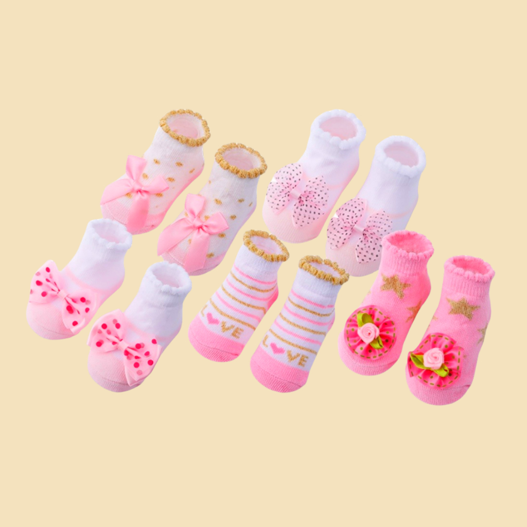 5 Pairs/Set Newborn Baby Socks Girl Cotton Cute Cartoon Accessories ...