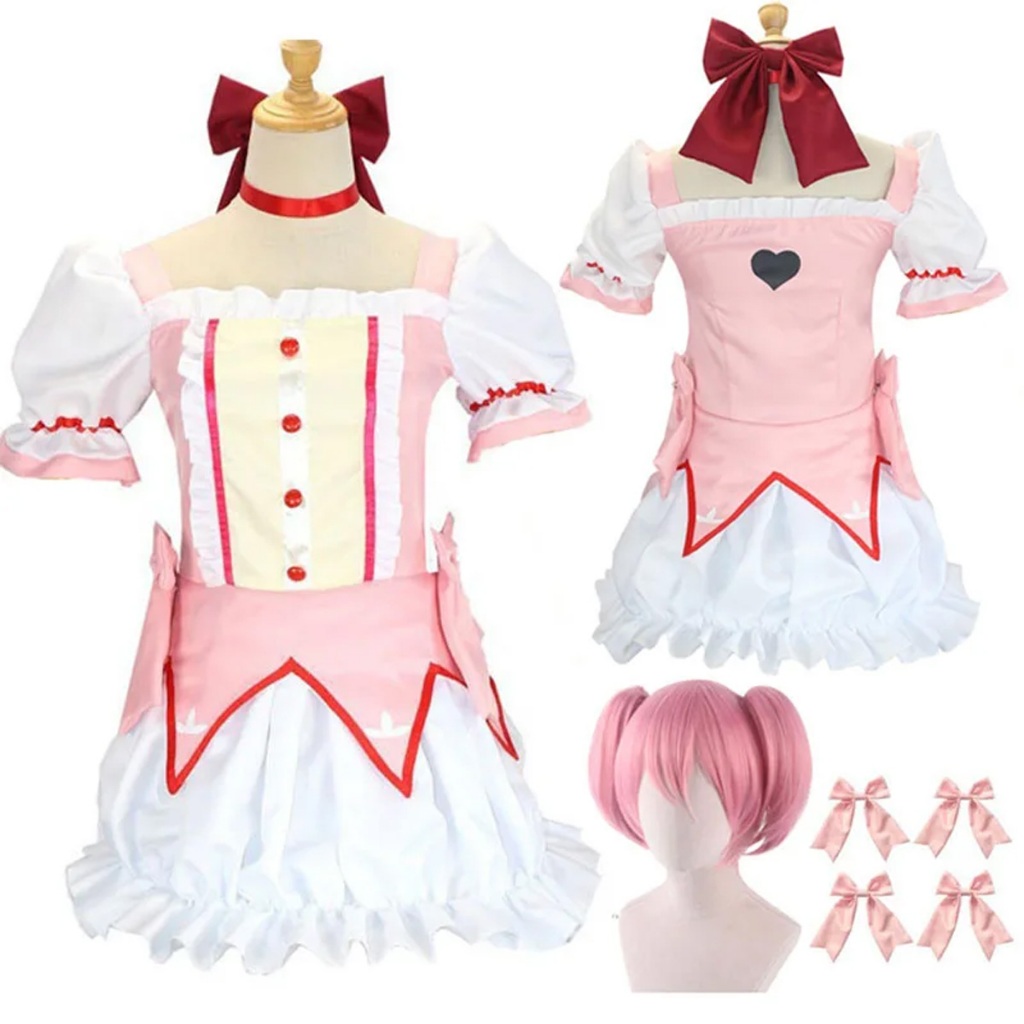 Anime Kaname Madoka Cosplay Costume Magica Kaname Dress Wig Kaname ...
