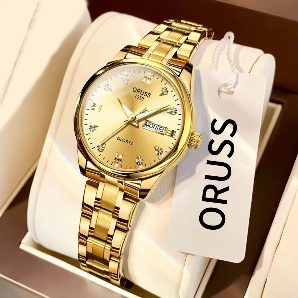 [Gift][With Box]ORUSS Original Stainless Steel Fashion Waterproof Dual ...