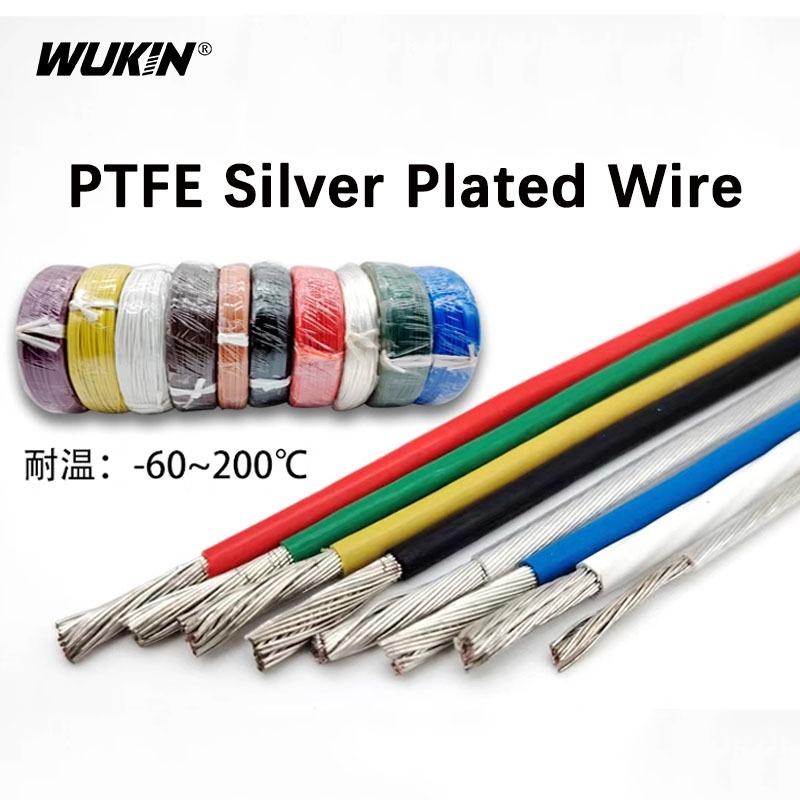 1Meter PTFE Silver Plated Copper Wire 30 28 AWG High Temperature FEP Electronic Wires DIY Cable ...