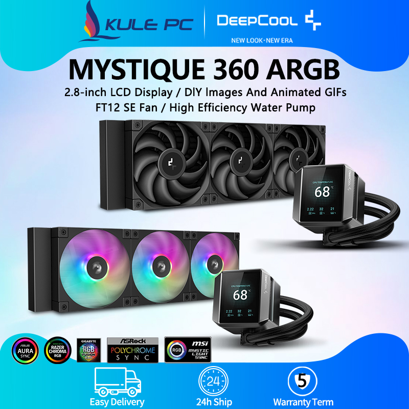 Deepcool MYSTIQUE 360 CPU Aio Liquid Cooler 2.8 inch LCD Display Screen ...