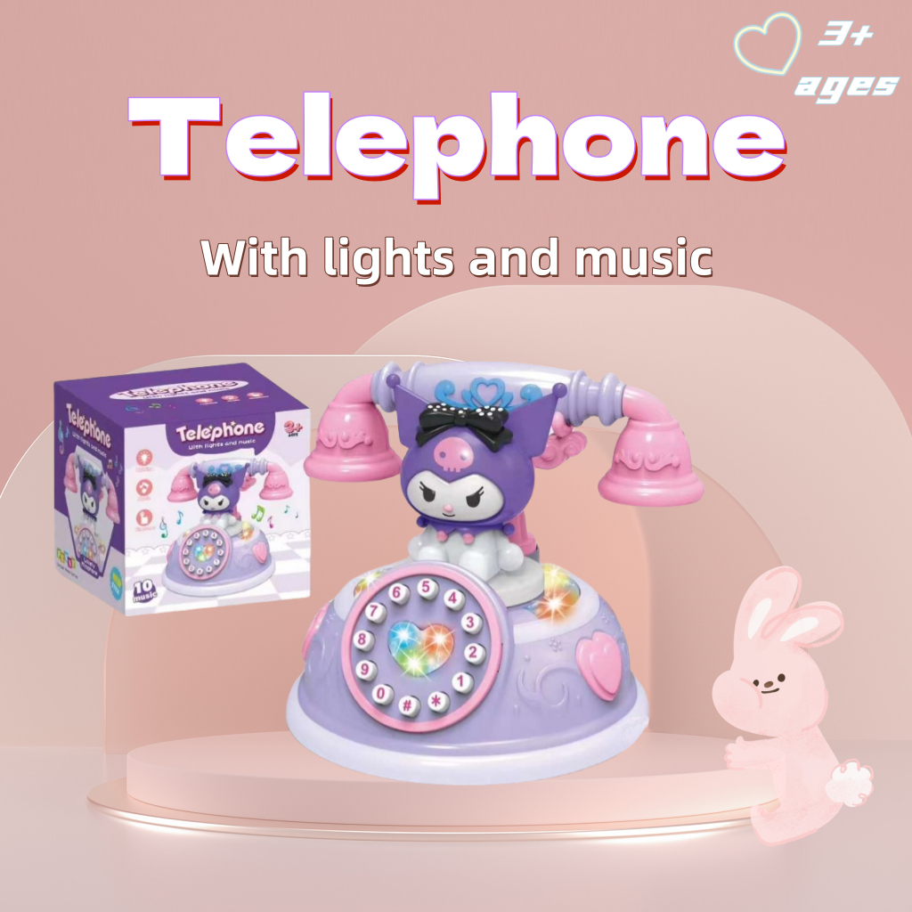 Kuromi Music Telephone Toys Infant Early Learning Musical Cartoon ...