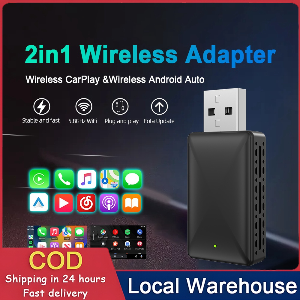 Wireless CarPlay android auto adapter for factory wired car, wireless ...