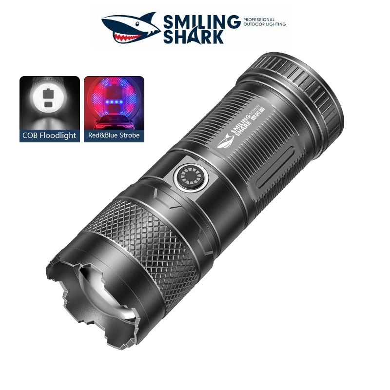 Smiling Shark SD1012 Led Flashlight M55 6000LM Rechargeabl Flash Light Waterproof Zoom Outdoor ...