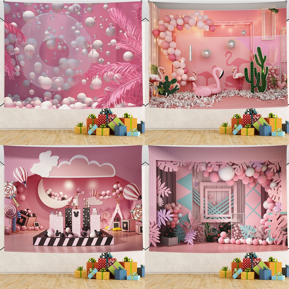 Pink Party Theme Photography background Cloth Backdrops Banners Newborn ...