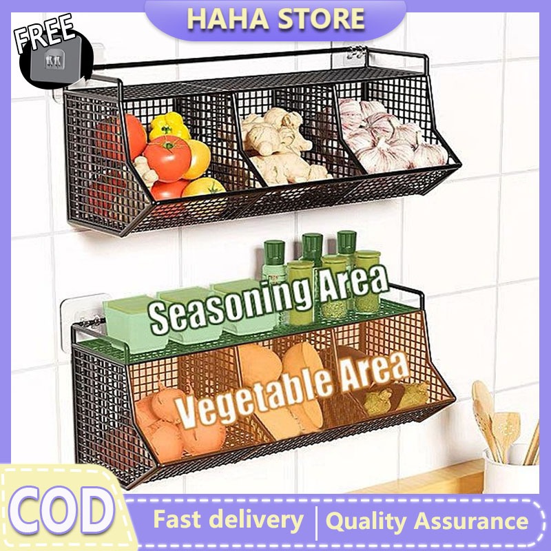 Kitchen Hanging Basket Wall Hanging Seasoning Vegetable Basket Free ...