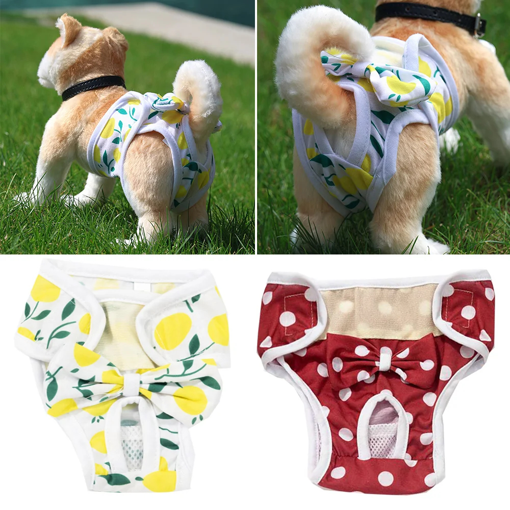 Pet Physiological Pants Breathable Dog Clothes Reusable Dog Diaper ...