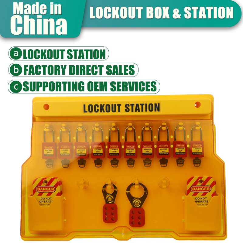 Safety Lock Workstation Padlock Station 5 Lock Hook Wall-Mounted Visual ...
