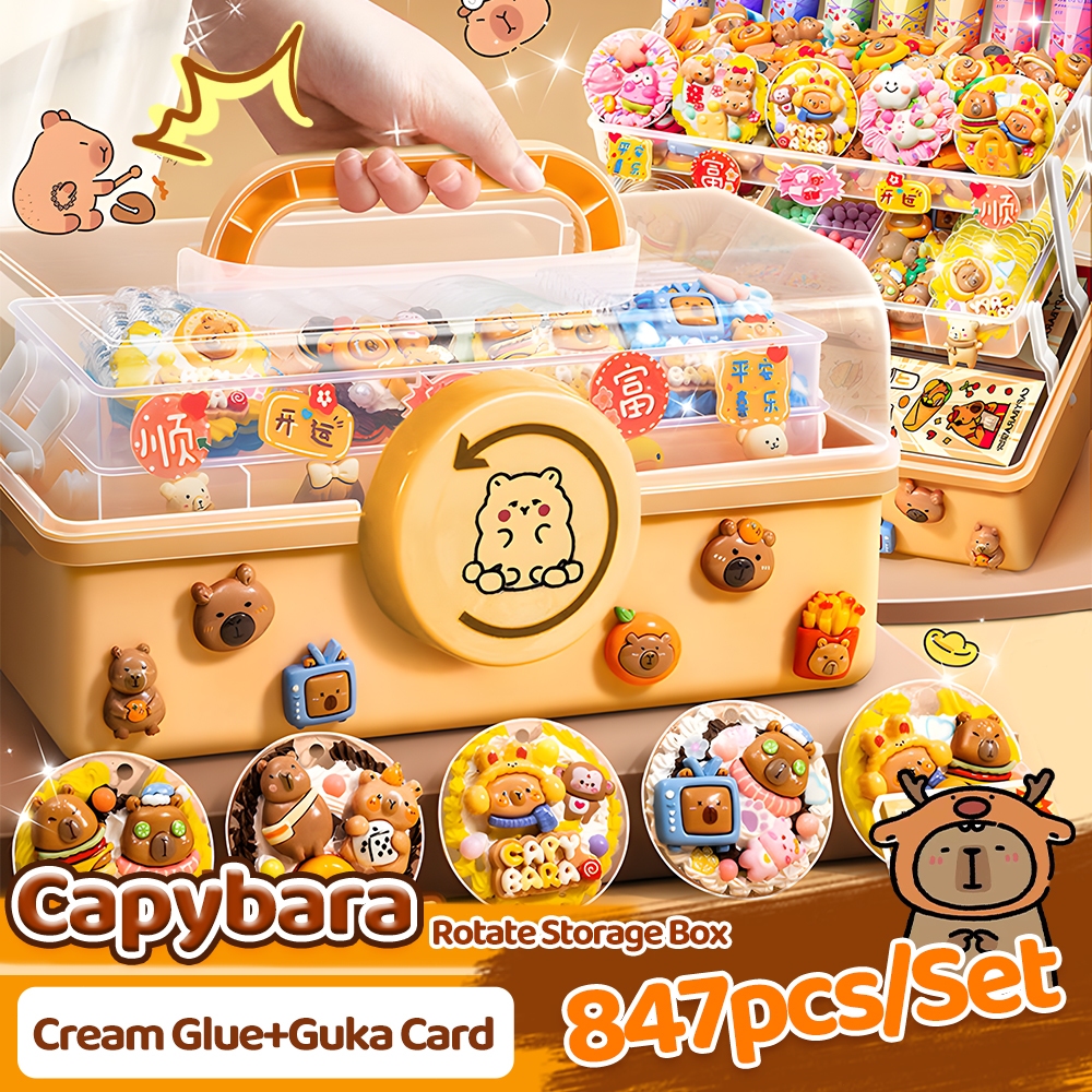 Kiumo Capybara Guka Set Cream Glue Guka Sticker Set Handmade Large Gift ...