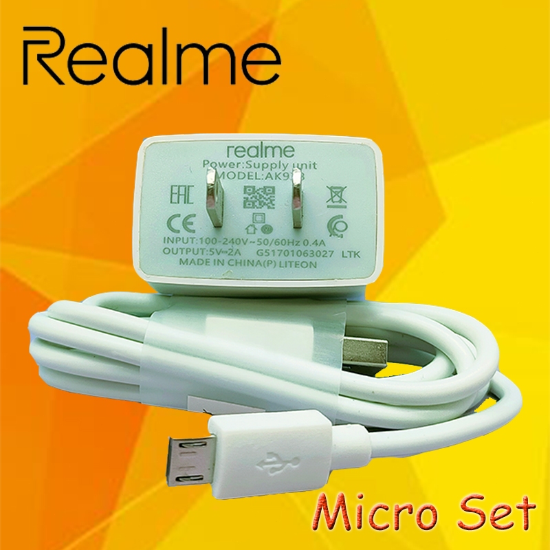 Realme Charger Original Fast Charger 15W Micro USB+Type-C Cable For ...
