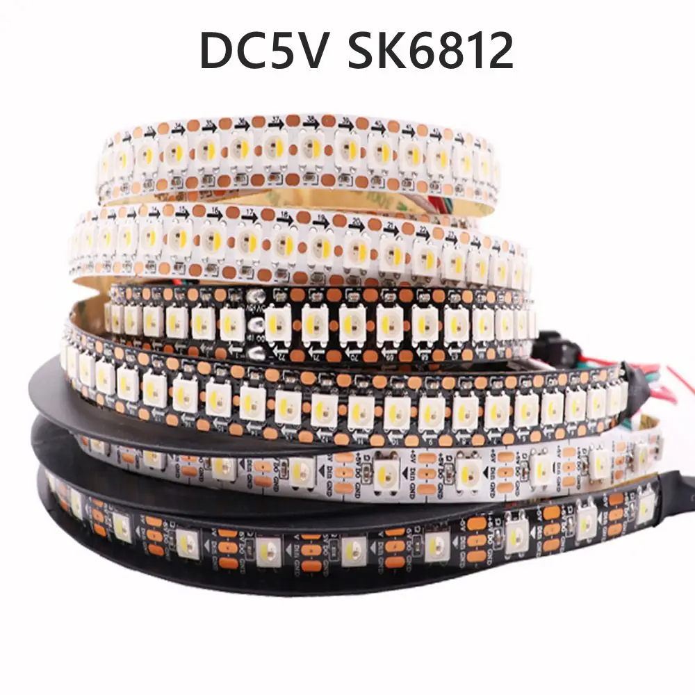 DC5V SK6812 RGBW(Similar WS2812B) 4 In 1 30/60/144 Leds/Pixels/m Individual Addressable Led ...