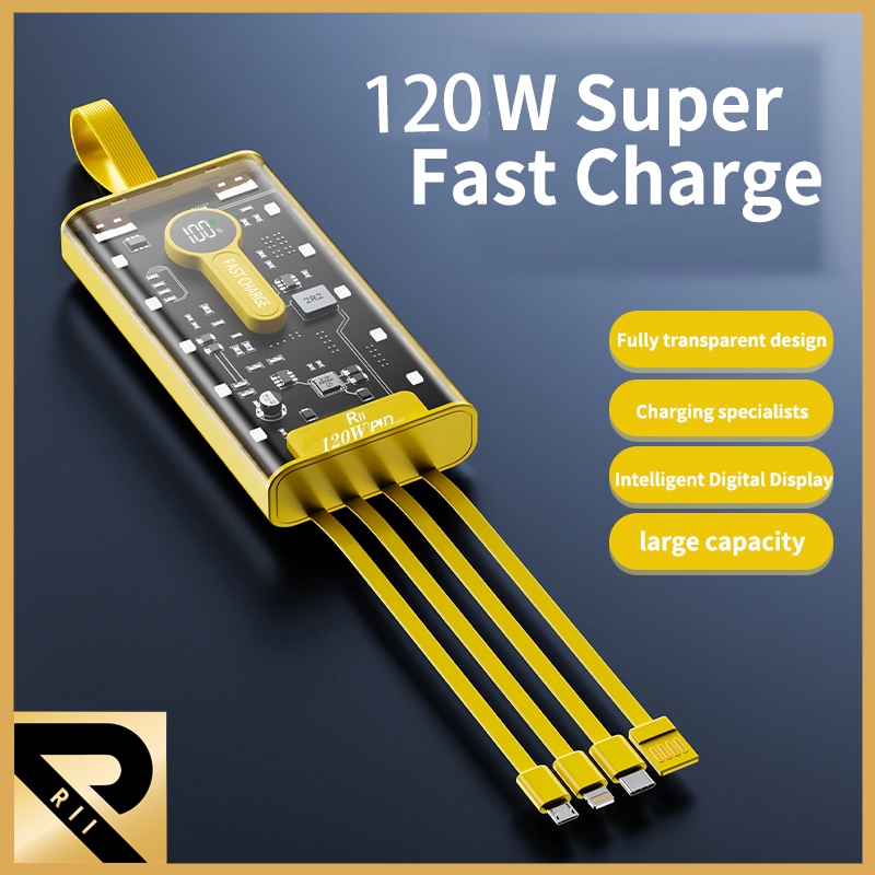 NEW RII 4in1 PD120W with 20000mAh Fast Charging Power Bank with Type-C ...