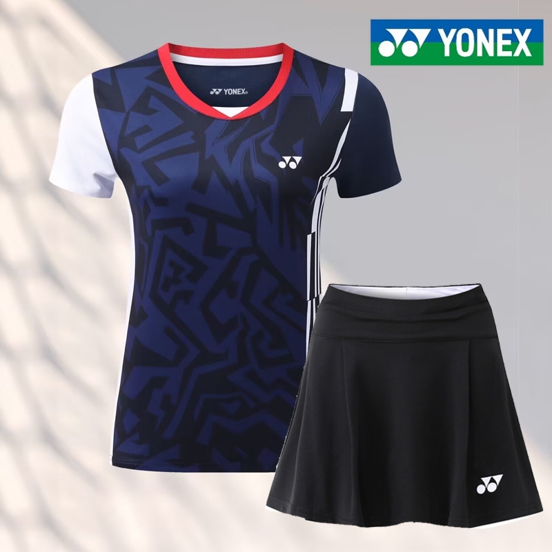 YONEX Women‘s Badminton Shirt & Short Skirt Set Table Tennis Training Quick Drying Short Sleeve ...