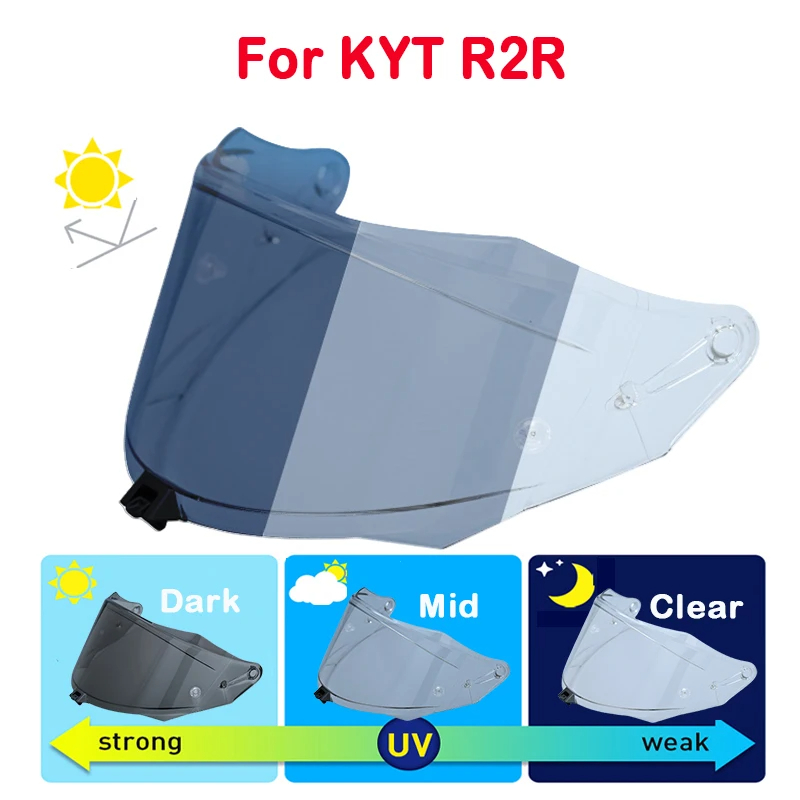 Photochromic Visor for KYT R2R Helmet Shield Uv Cut Casco Moto Face ...