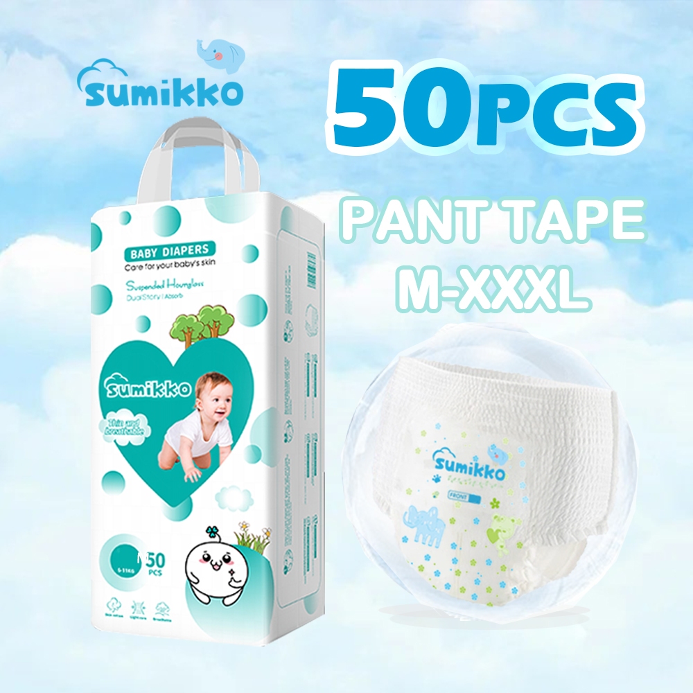 SUMIKKO Baby diaper 50 PCS Unisex Ultra thin and dry Breathable diapers Pull-up Pants | Shopee ...