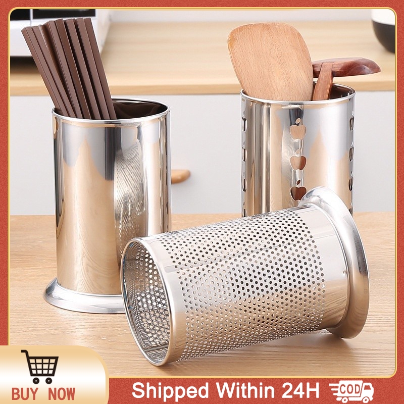 Spoon and Fork Holder Spoon Strainer Stainless Steel Chopstick Box ...