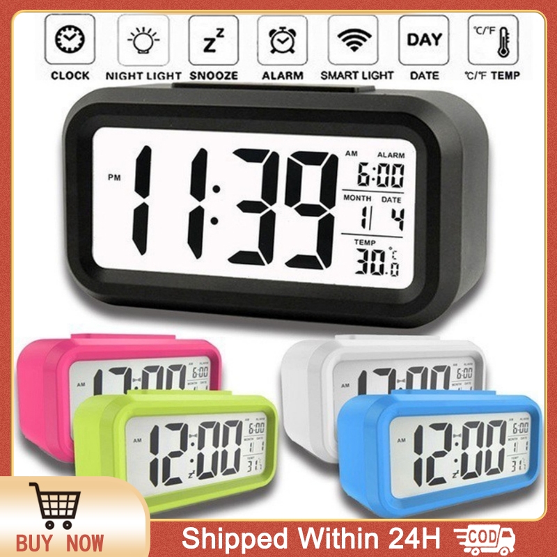 Mini Table Alarm Digital Backlight LED Display Clock Bedroom ...