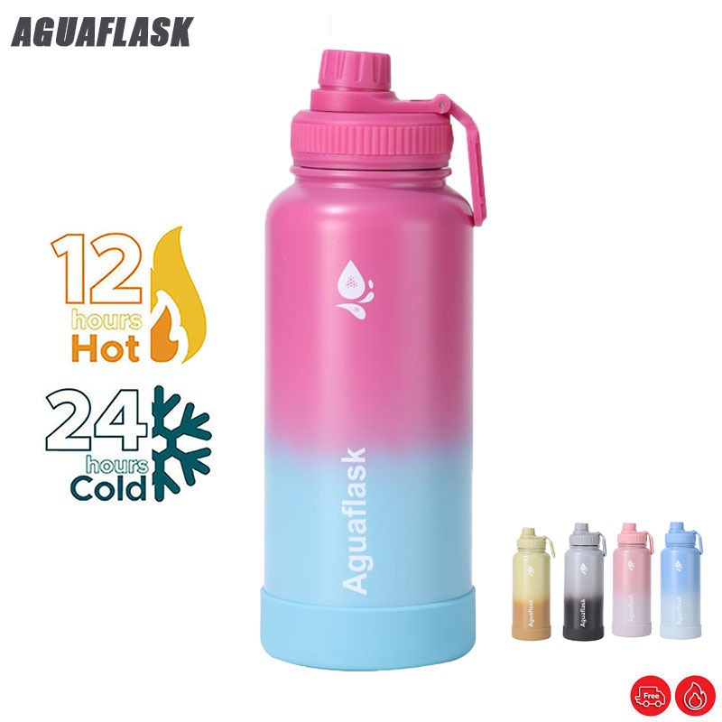 AguaFlask Hydration Flask Tumbler Hot and Cold Spout Lid Wide Mouth ...