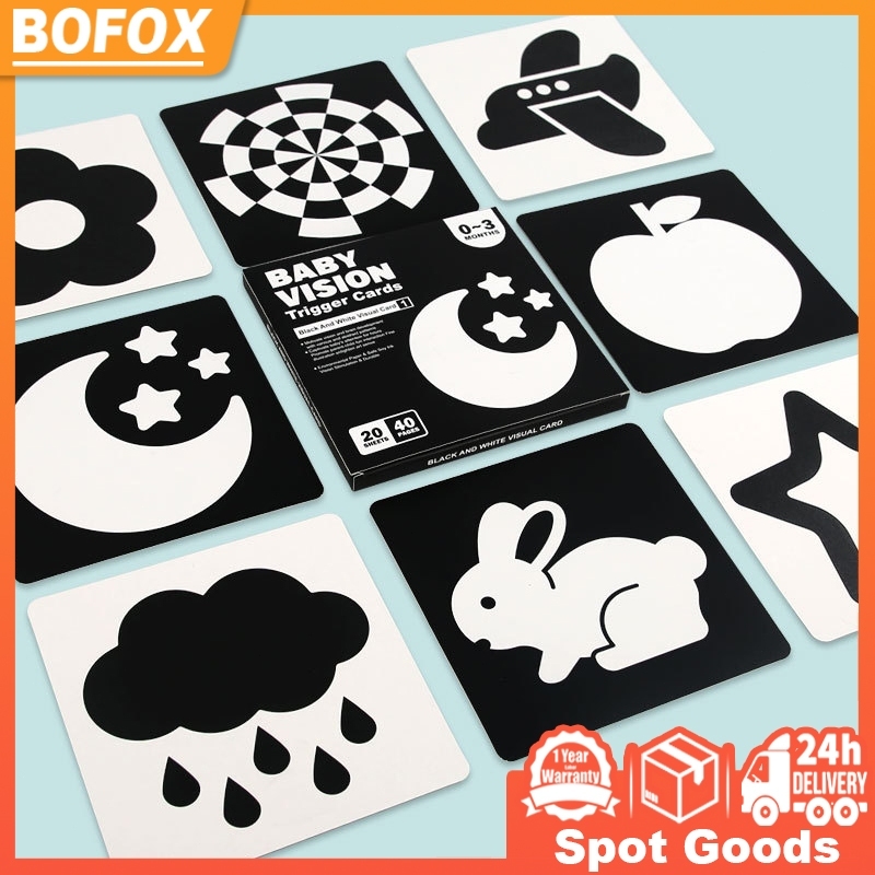 Ready Stock Child Black White and High Contrast Flash Cards Visual ...
