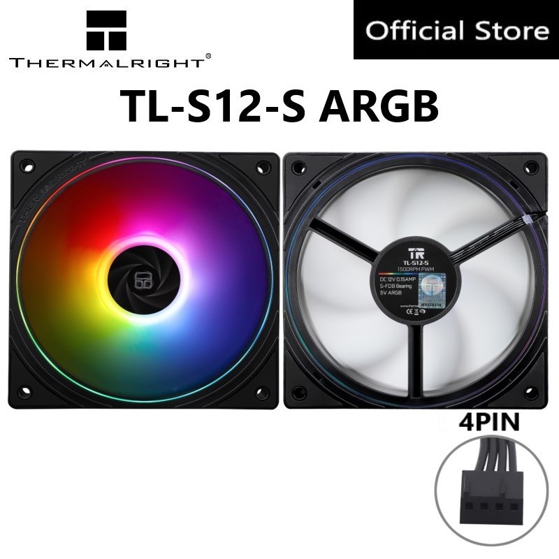Thermalright TL-S12-S ARGB Case Fan CPU Fan 120mm Cooler Fan PC PWM ...