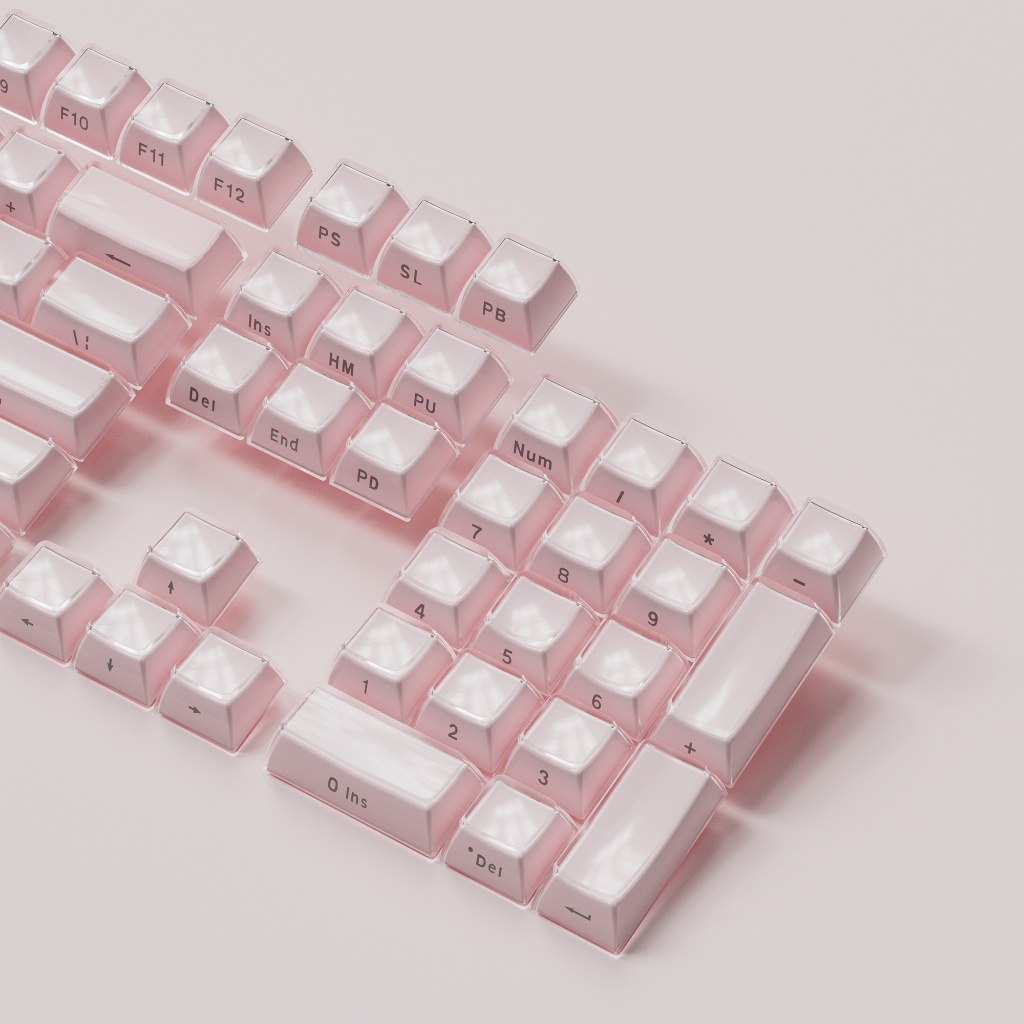 113 Keys Jelly Pink Side Printed Keycaps Ice Crystal Translucent OEM ...