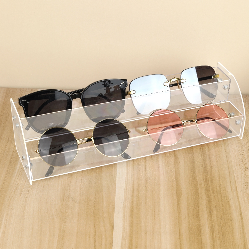 Transparent Plastic Glasses Display Rack Four Glasses Storage Organizer ...