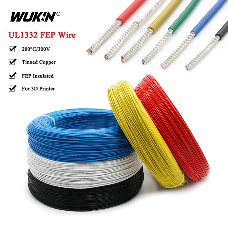 UL1332 PTFE Wire 28 26 24 22 20 18 16/14 12 AWG FEP Insulated High Temperature Electron Cable ...