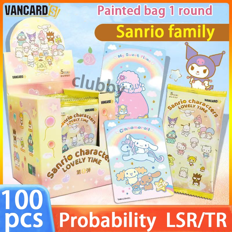 100pcs Sanrio Cards Rare CR/LSR/TR/UR Flash Cards Kuromi Melody ...