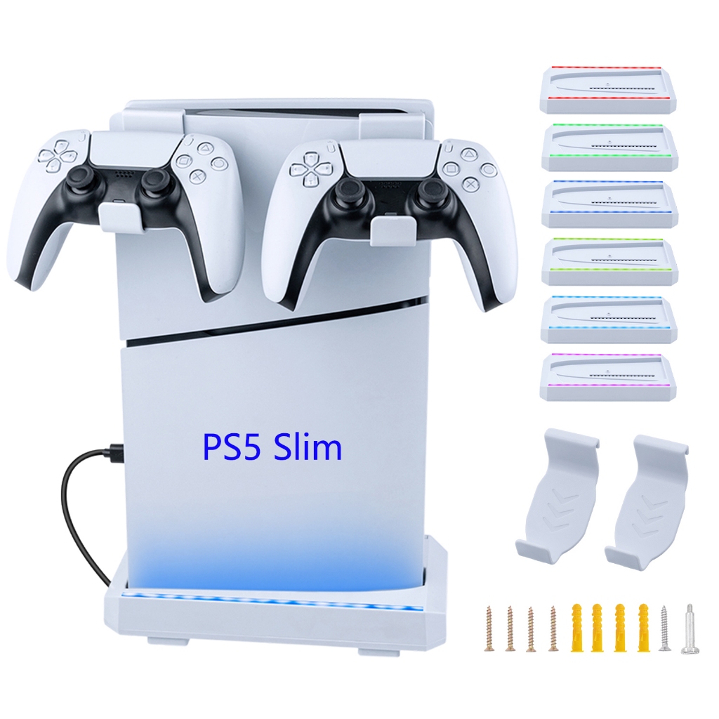 RGB Wall-mounted Stand for PS5 Slim Console (NOT for PS5/PS5 Pro ...