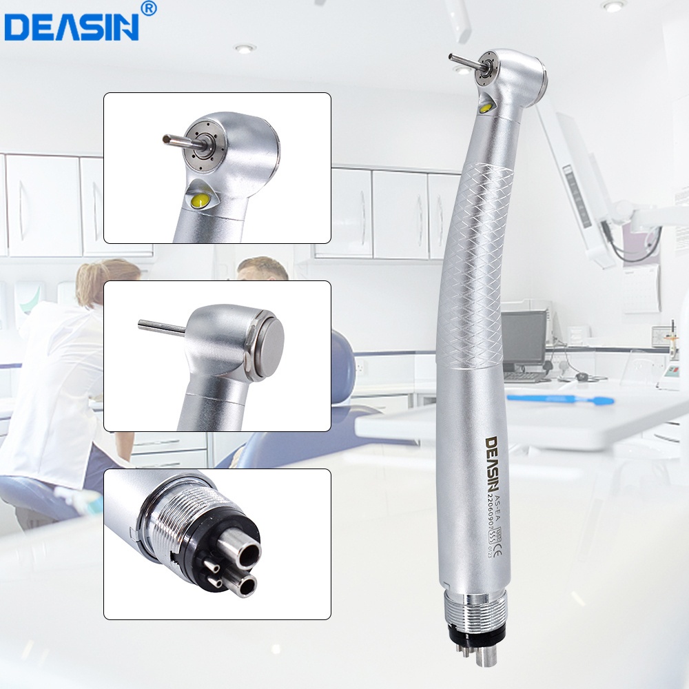 2/4 Holes Dental LED High Speed Handpiece Push Button E-generator Air ...