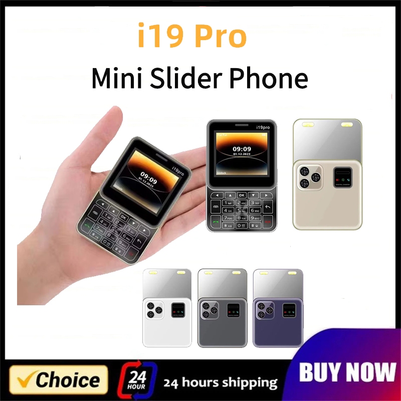 New i19 Pro Square Slide Button Mini Mobile Phone 2.4inch Dual SIM 2G ...