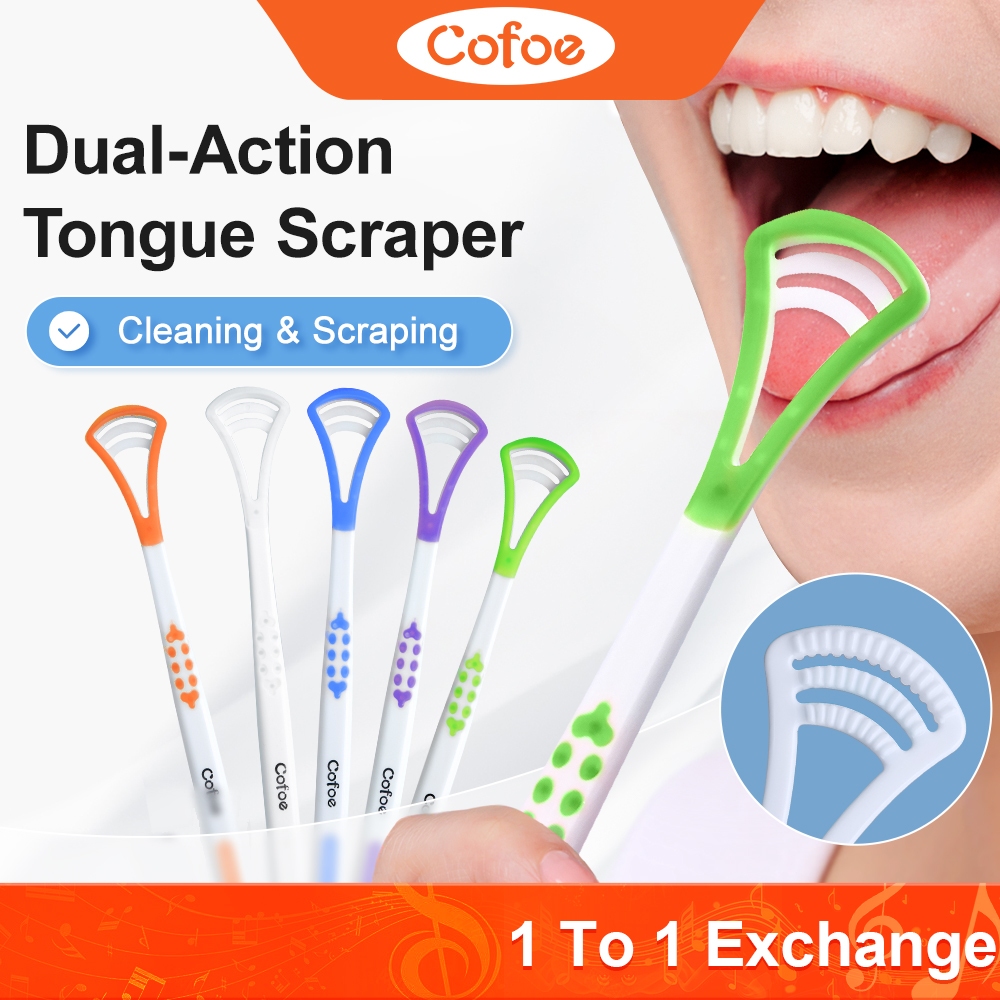 Cofoe Plastic Tongue Scraper Removes Bad Fresh Breath Scraps Moss ...