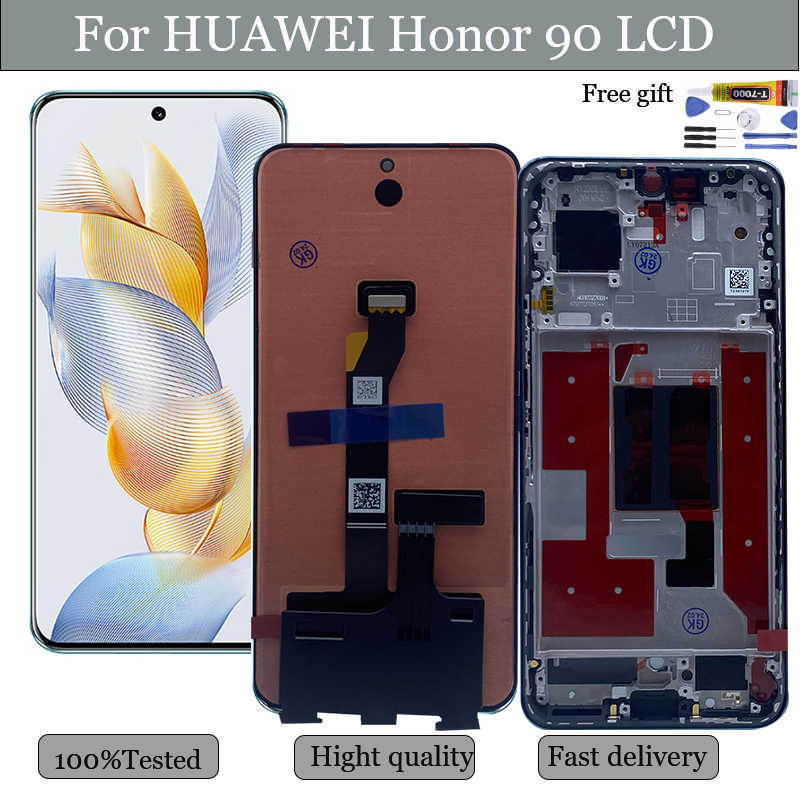 AMOLED For Honor 90 5G LCD Display Touch Screen With Frame Replacement ...