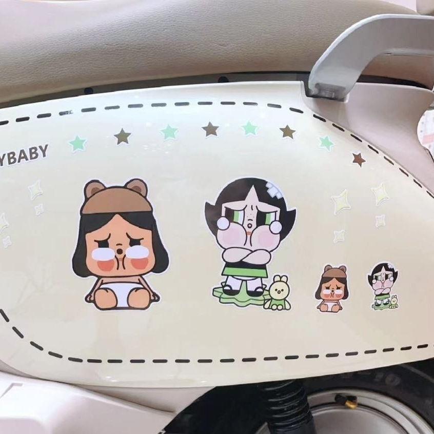 POPMART cartoon stickers,LABUBU stickers, decorative motorcycle crybaby ...