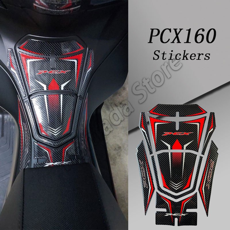 3D Motorcycle Sticker Tank Pad Decals Carbon Fiber For HONDA PCX160 PCX ...