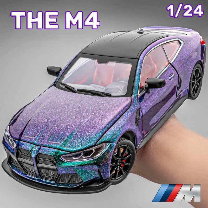1:24 Scale BMW M4 Alloy Car Model Diecast Car Sound Light Car Lovers ...