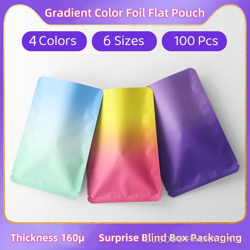 100pcs Gradient Color Flat Foil Pouch Heat Sealable Coffee Drip Bag ...