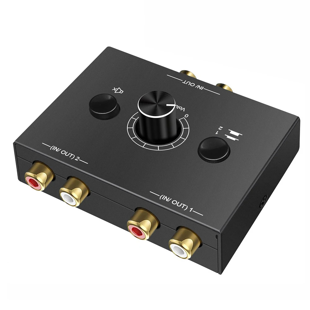 Audio Switcher Splitter Bi-Directional Audio Switcher With Mute Button ...