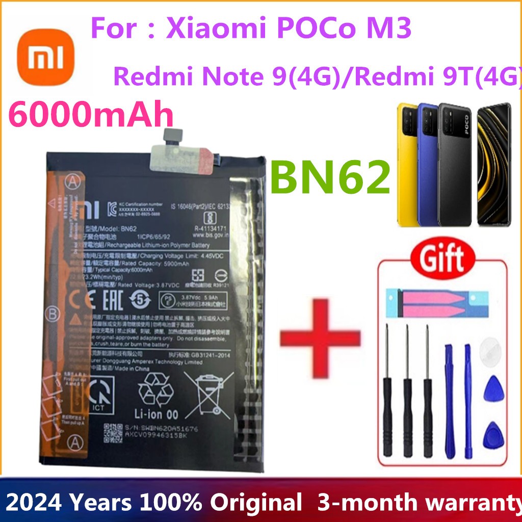 {Spot goods} 100% original Xiaomi BN62 For Xiao Mi Poco M3 Note 9 Redmi ...