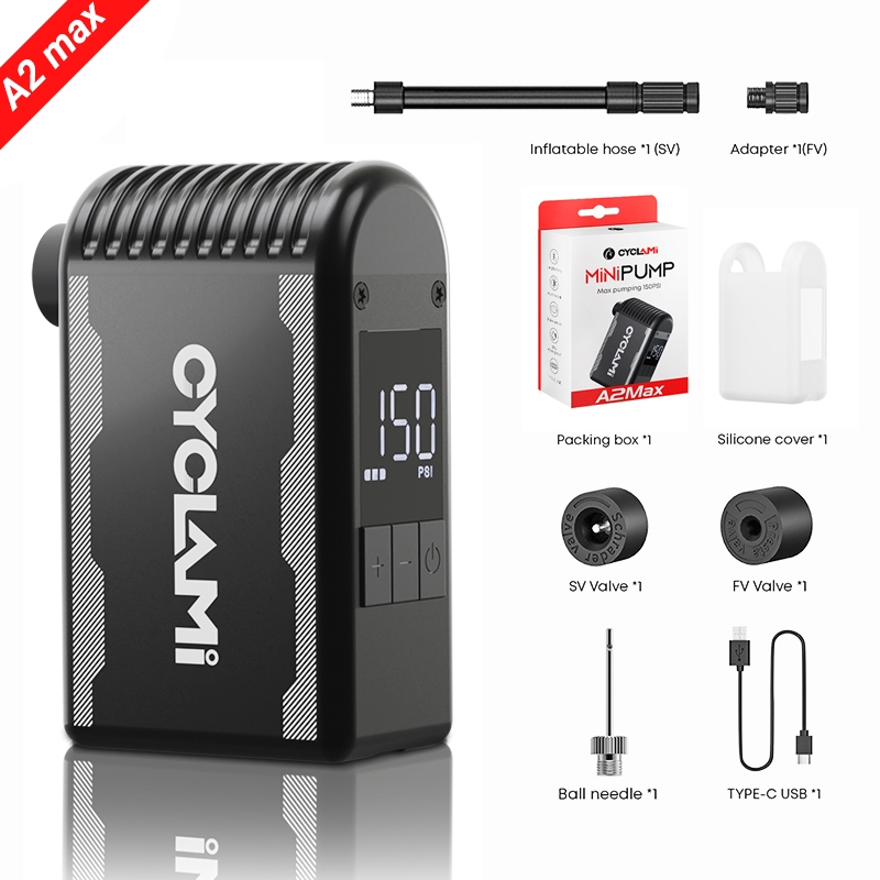 CYCLAMI A2 MAX 150 PSI Digital Display Mini Electric Pump Portable ...