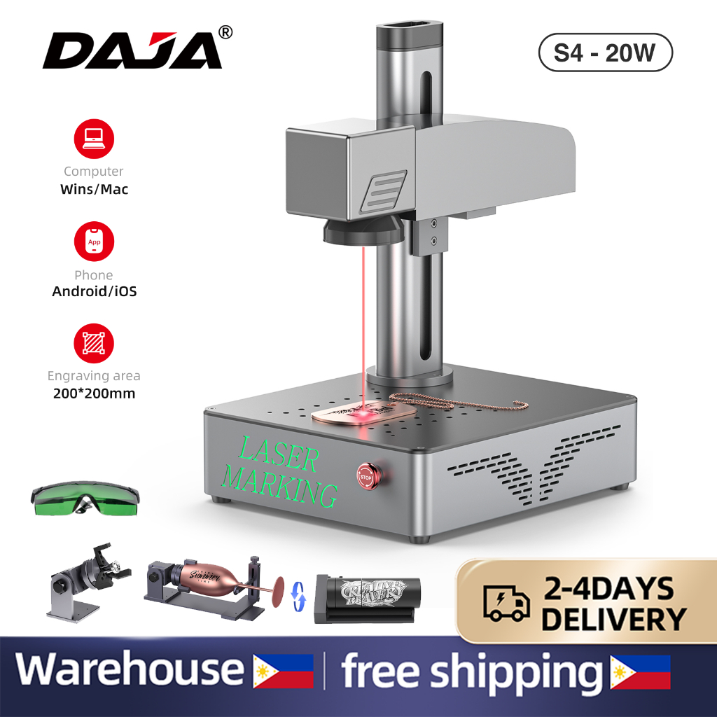 DAJA S4 20W Laser Marking Machine Laser Engraving For Metal Plastic Stainless Steel Batch ...