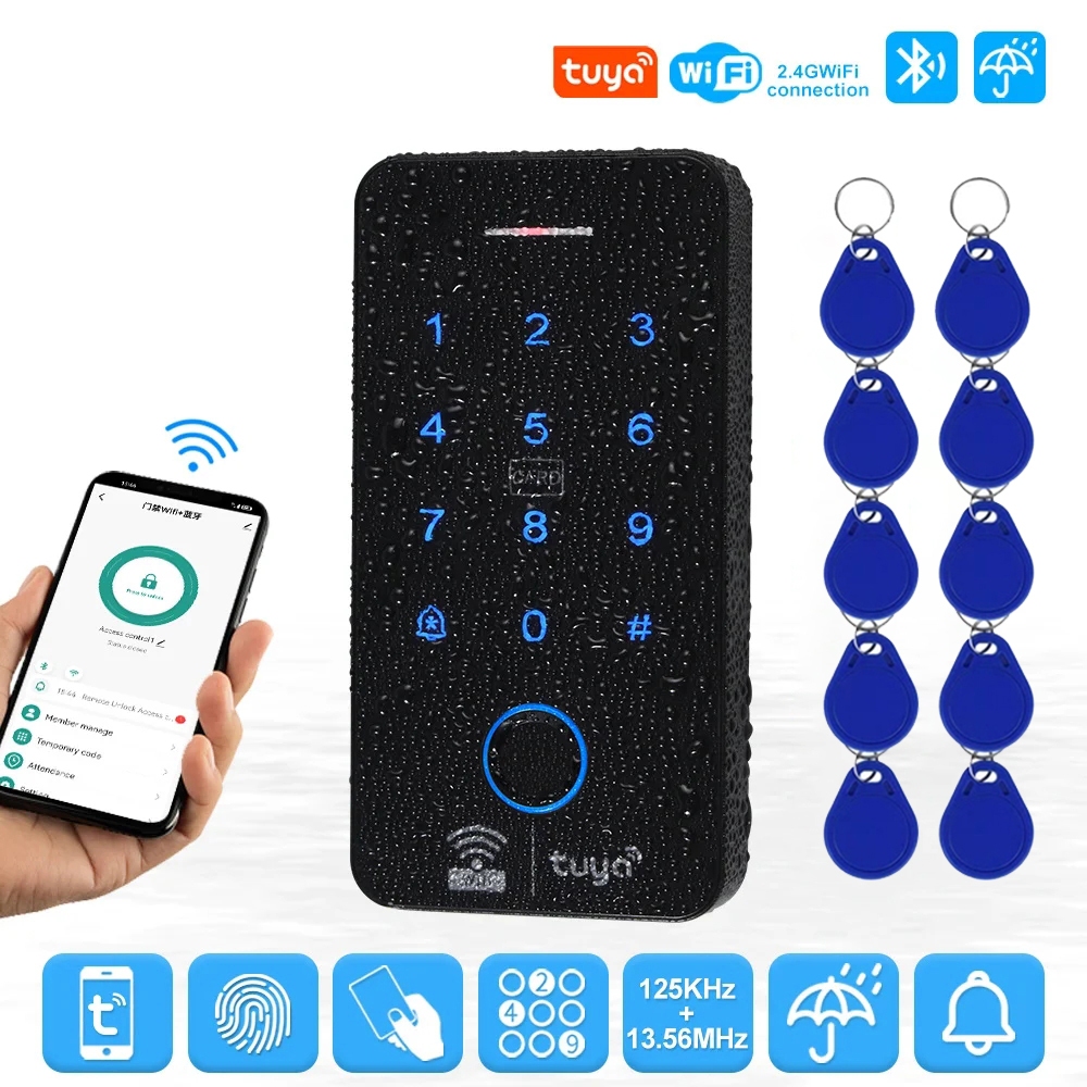 Waterproof Bluetooth Wifi Tuya Fingerprint Access Controller RFID ...