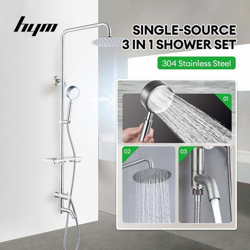 HYM 304 Stainless Steel Single Point Shower Set with Faucet 3 way ...