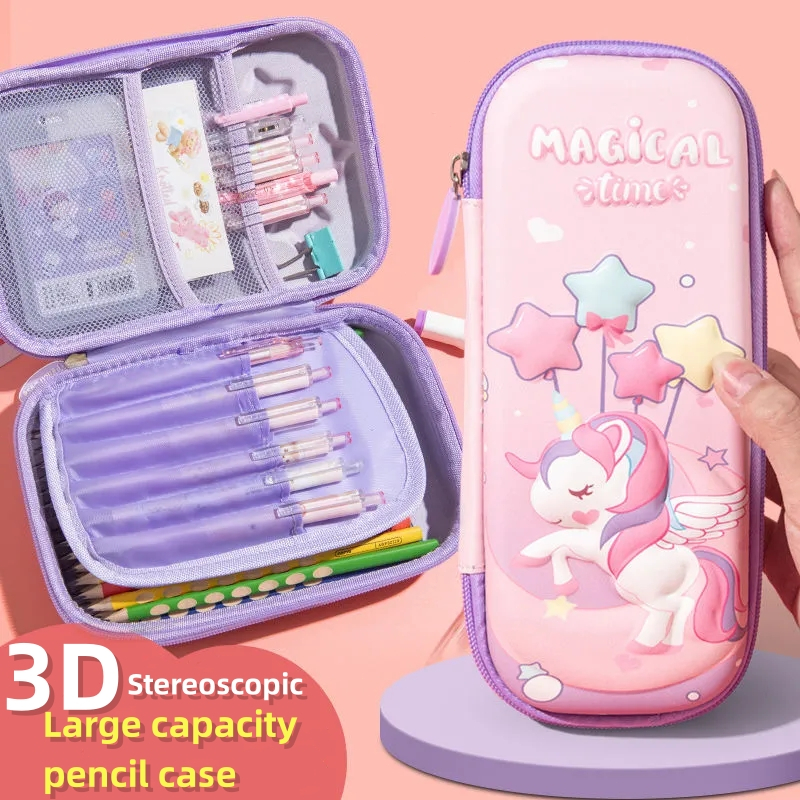 Unicorn Pencil Case Kawaii EVA 3D Pen Box School Pencil Cases ...